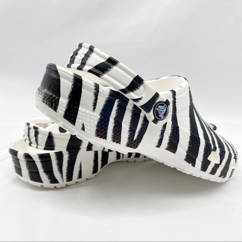 Crocs Zebra Classic Animal Print Clogs - Gem